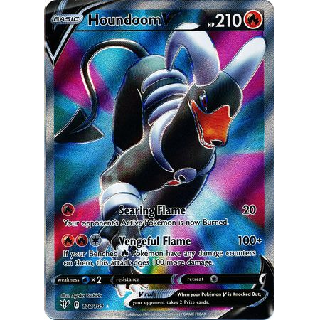 "Ultra Rare 178/189 Houndoom V Full Art - Pokémon TCG Card"