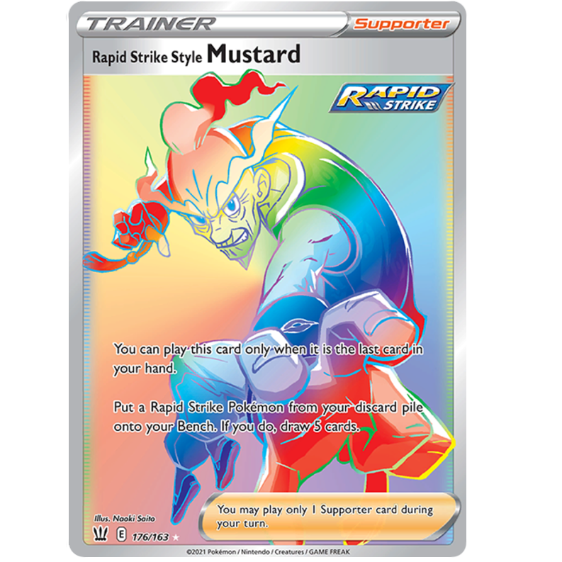 "Hyper Rare Pokémon TCG: Rapid Strike Style Mustard 176/163 Card"