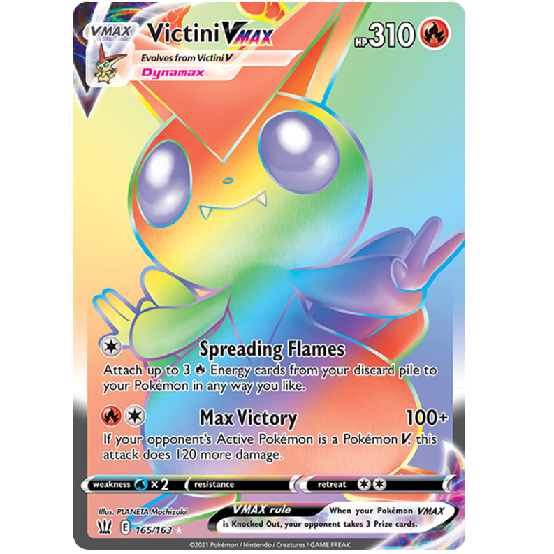 "165/163 Hyper Rare Victini VMAX Pokémon TCG Card"