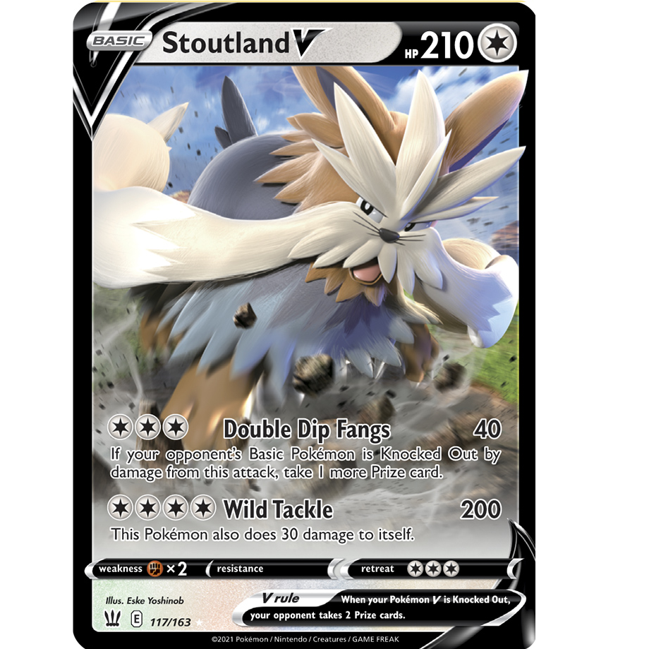 "Ultra Rare Stoutland V Pokémon TCG Card 117/163 - Collectible Card"