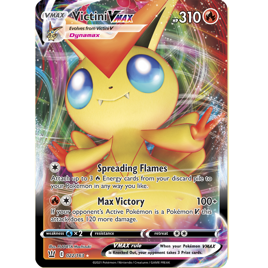 "Ultra Rare Pokémon TCG Card - 22/163 Victini VMAX | Collectible"