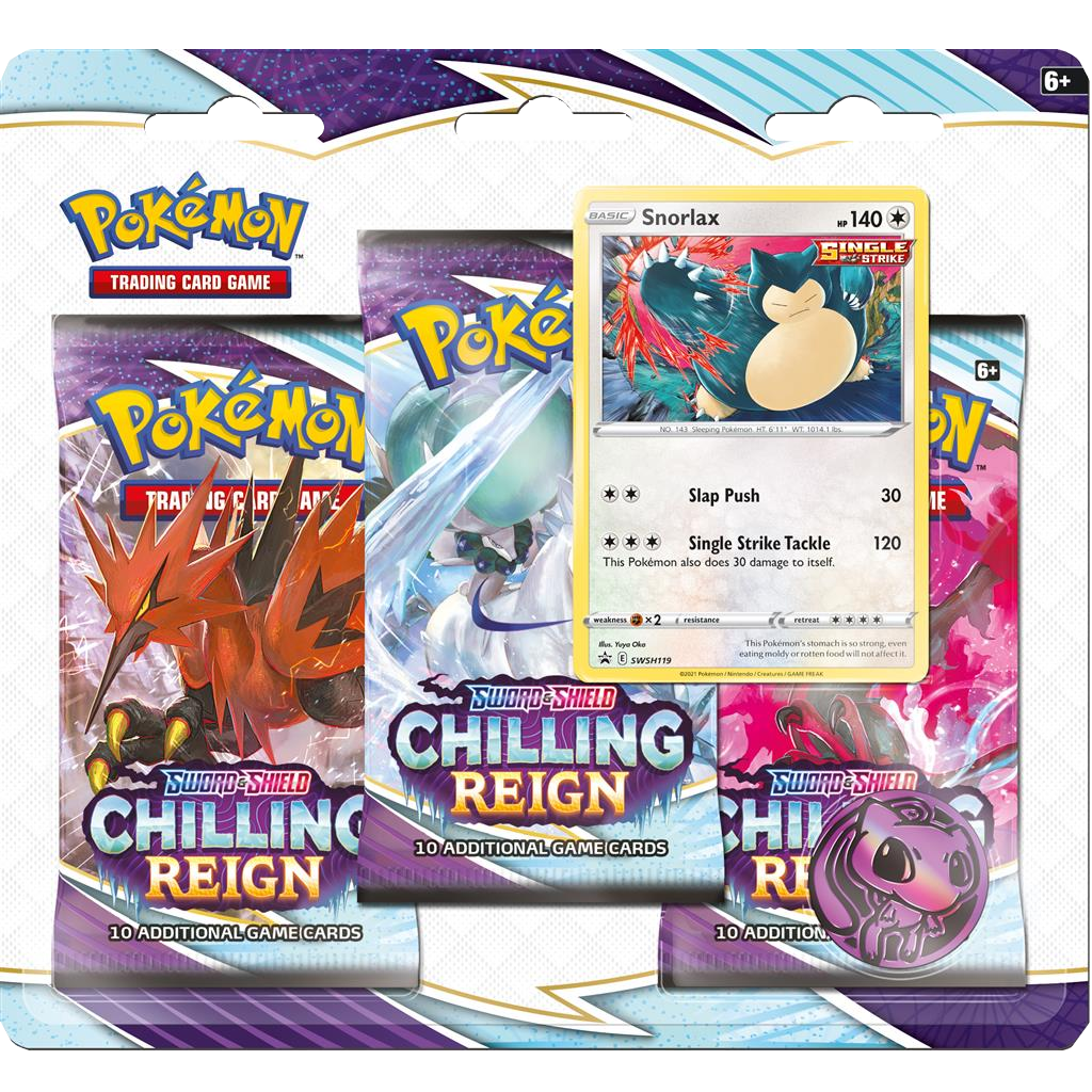 Pokémon TCG Chilling Reign 3-Pack Blister - Snorlax Variant
