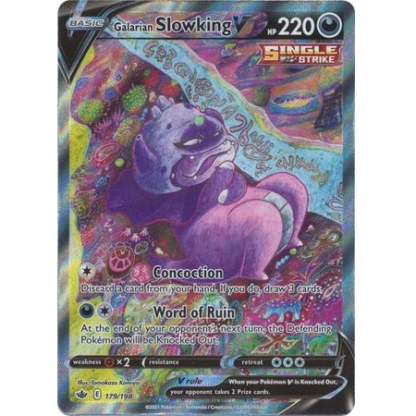 "Ultra Rare Full Art 179/198 Galarian Slowking V Pokémon TCG Card"
