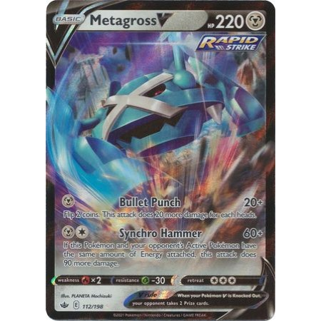 "Ultra Rare Metagross V Pokémon TCG Card 112/198 - Collectible"