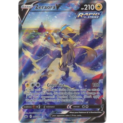 "Ultra Rare Zeraora V - Full Art Pokémon TCG Card 166/198"