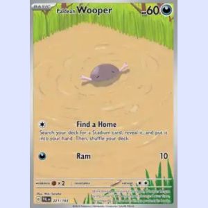 "Rare Water Type 221/193 Paldean Wooper Pokémon TCG Card"