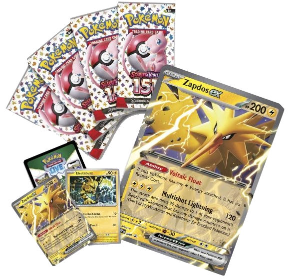 Pokémon TCG SV151 EX Box Zapdos - Rare Card Game Collectible